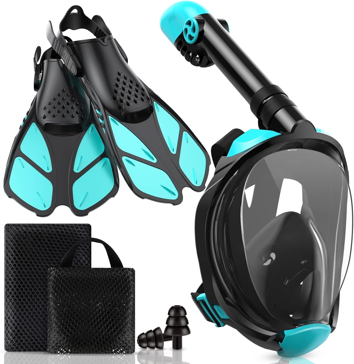 Daretodo Mask Fins Snorkel Set, Snorkeling Gear for Adults, Panoramic ...