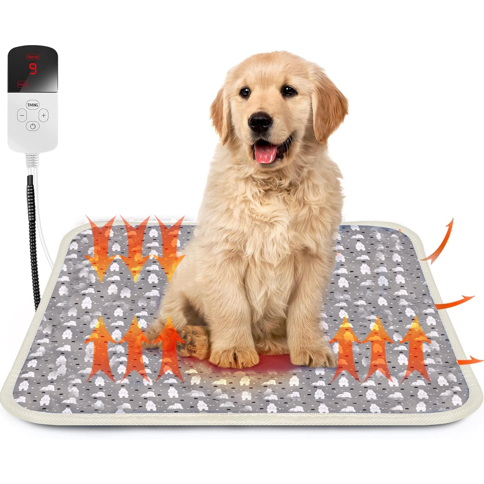Daretodo Pet Heating Pad, 9 Adjustable Temperature Dog Cat Heating Pad ...