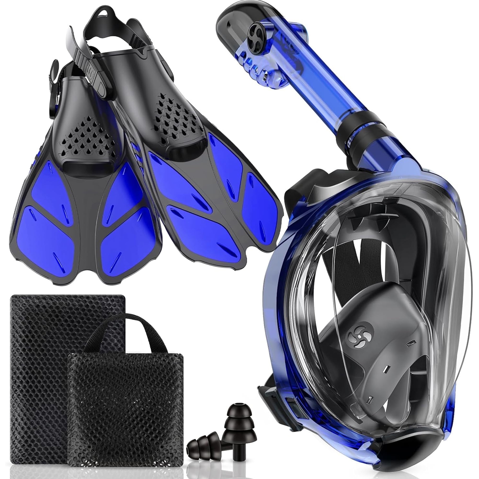 Daretodo Snorkeling Gear for Adults with Fins - Full Face Snorkel Mask ...