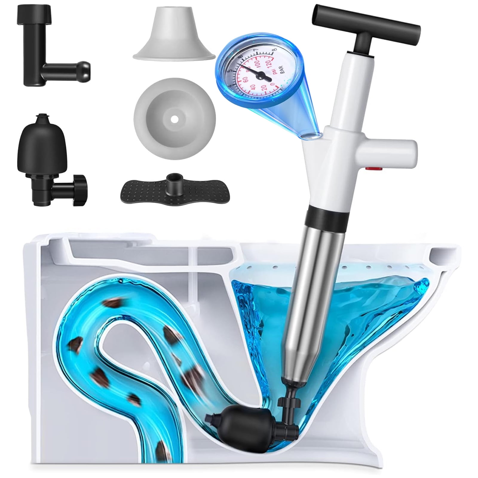 Daretodo Toilet Plunger, Air Drain Blaster, Drain Clog Remover Tool, High Pressure Drain Blaster ...