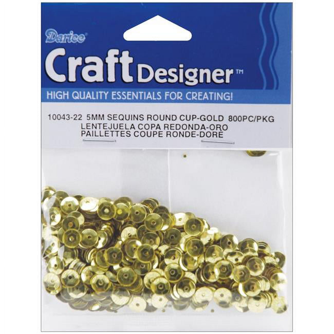 Darice 1004322 5 mm Cupped Sequins, Gold - 800 per Pack - Walmart.com