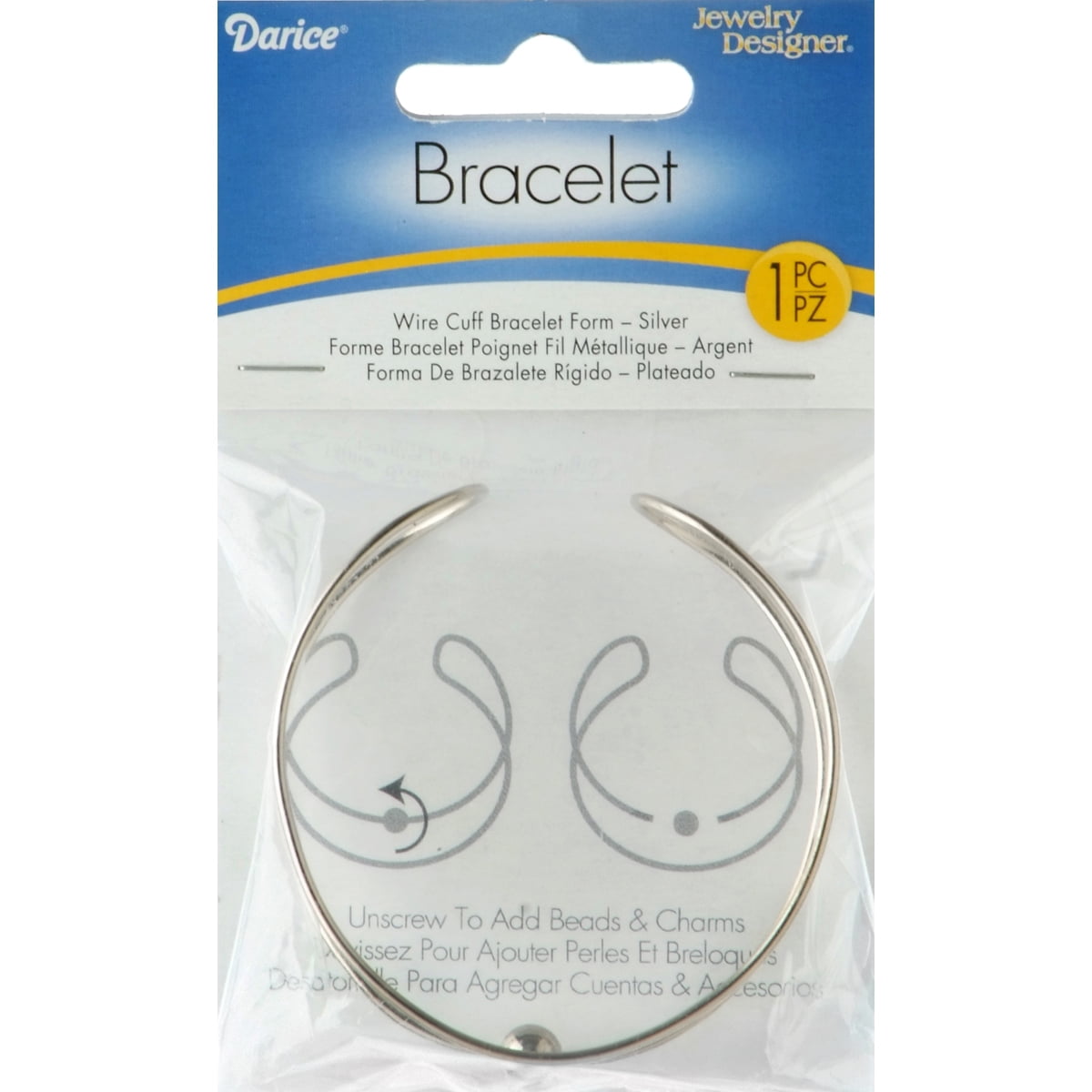 Darice 1991-19 Wire Cuff Bracelet Form-Add A Bead - Walmart.com