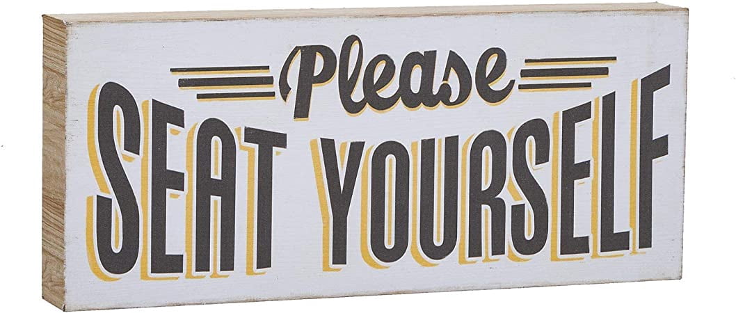 Darice 30093130 Vintage-Style Please Seat Yourself Tabletop Sign, 14 ...