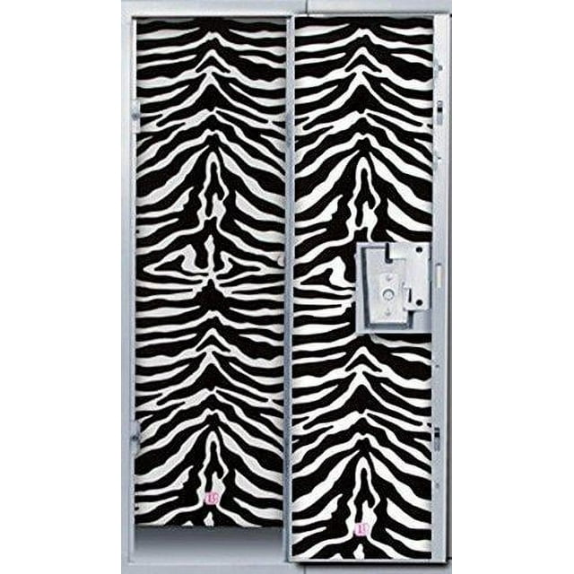 Darice 4 Panels Locker Lookz Wallpaper, Black and White Zebra ...
