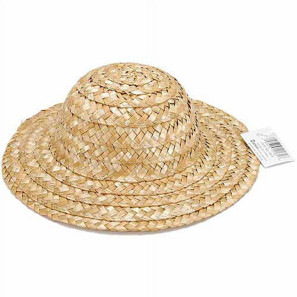 Round Top Straw Hat-8.5"-9" Natural - Walmart.com
