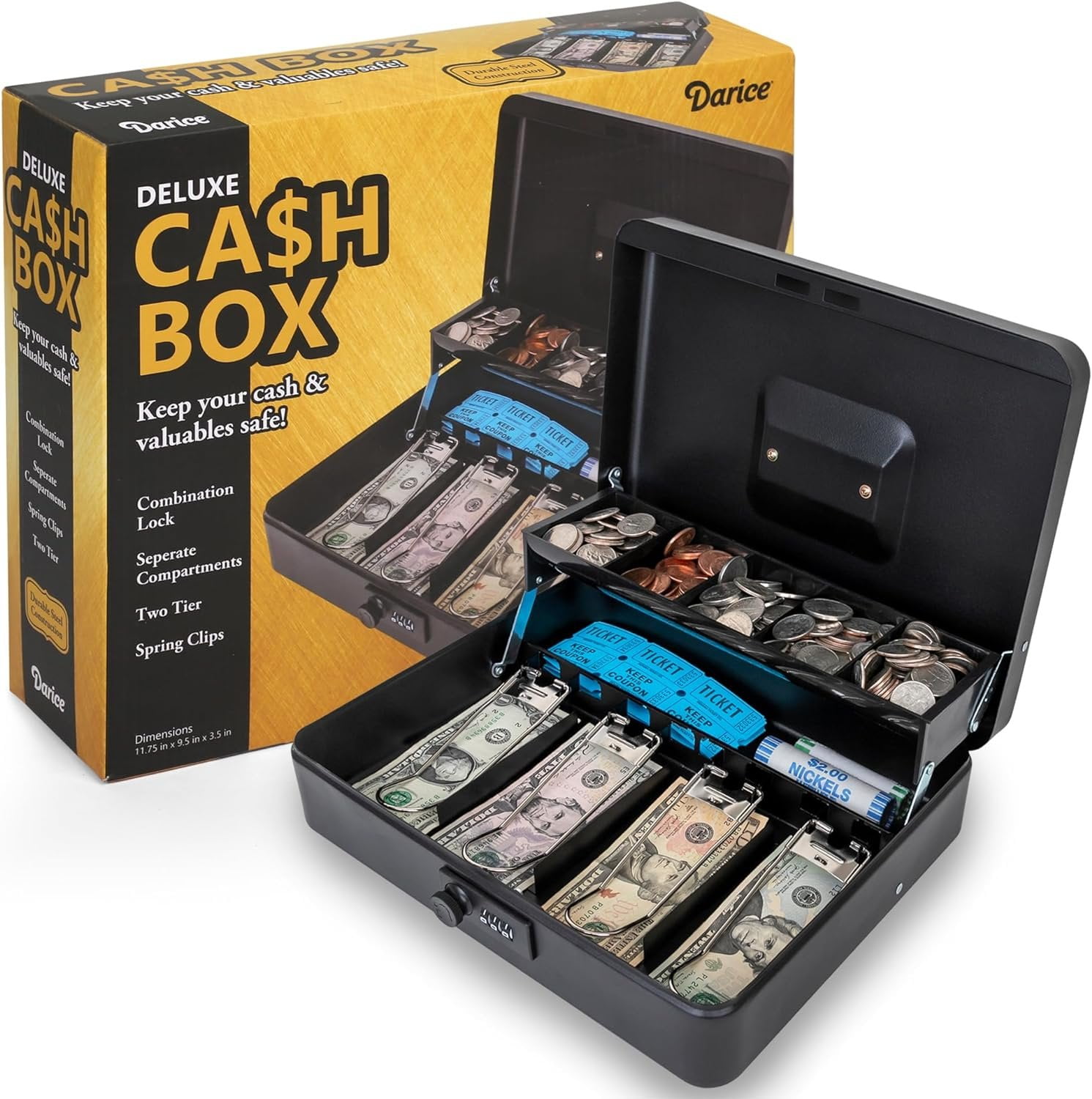 Darice 9.5"x 11.75"x 3.5" Cash Box - Walmart.com