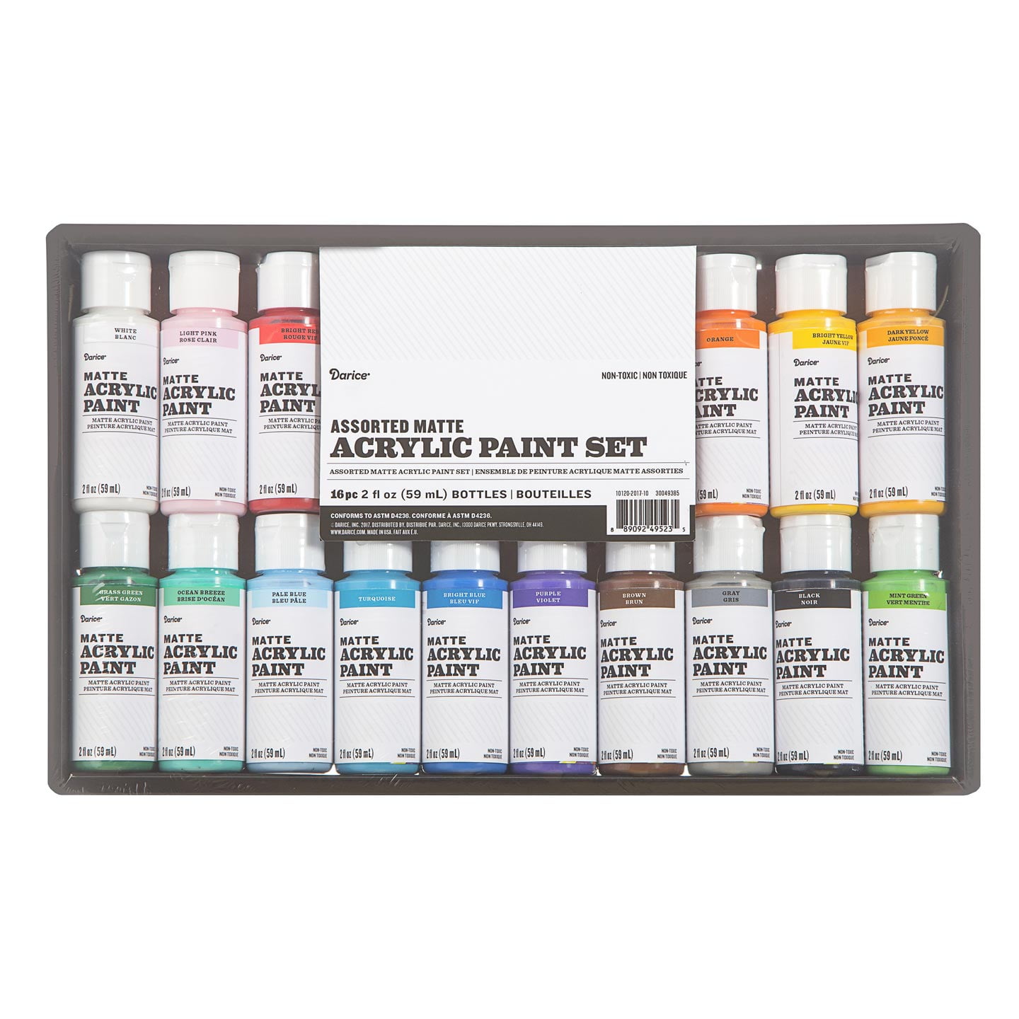 Darice Assorted Acrylic Matte Paint Set, 16 pack - Walmart.com