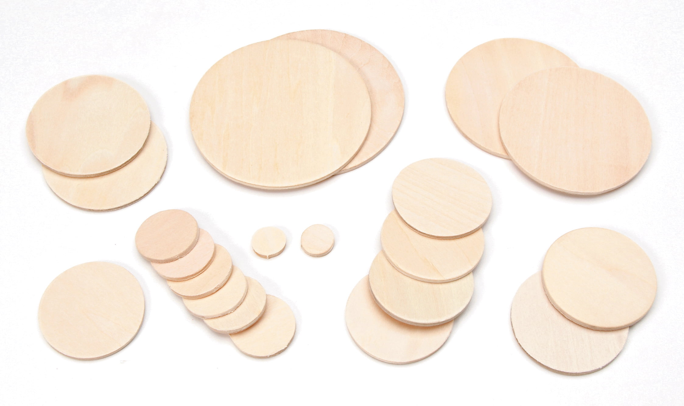 Darice Big Value Wood Circles, Assorted Sizes, 21 Pieces, Perfect for ...
