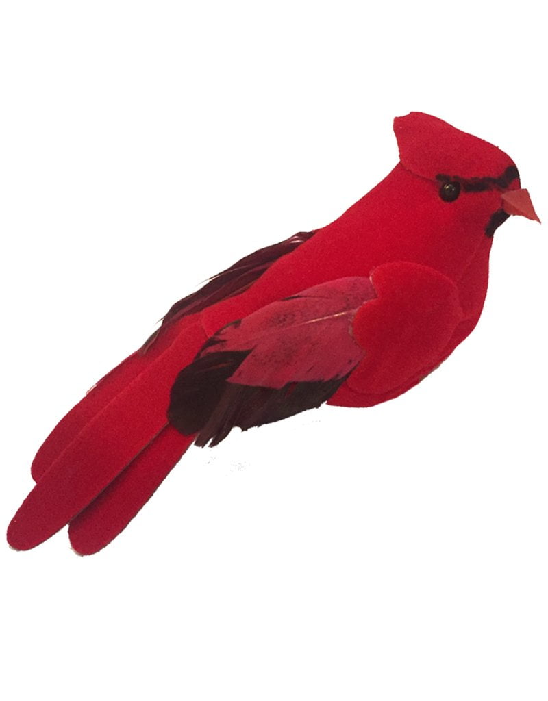 Darice Bird Cardinal Velvet Red 4.3 Inches - Walmart.com