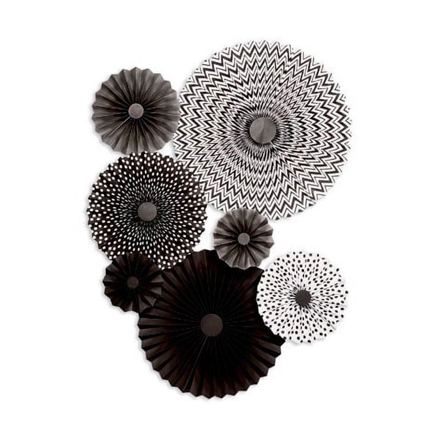 Darice Black Paper Rosettes Kit, Assorted Sizes & Patterns, 7pcs ...