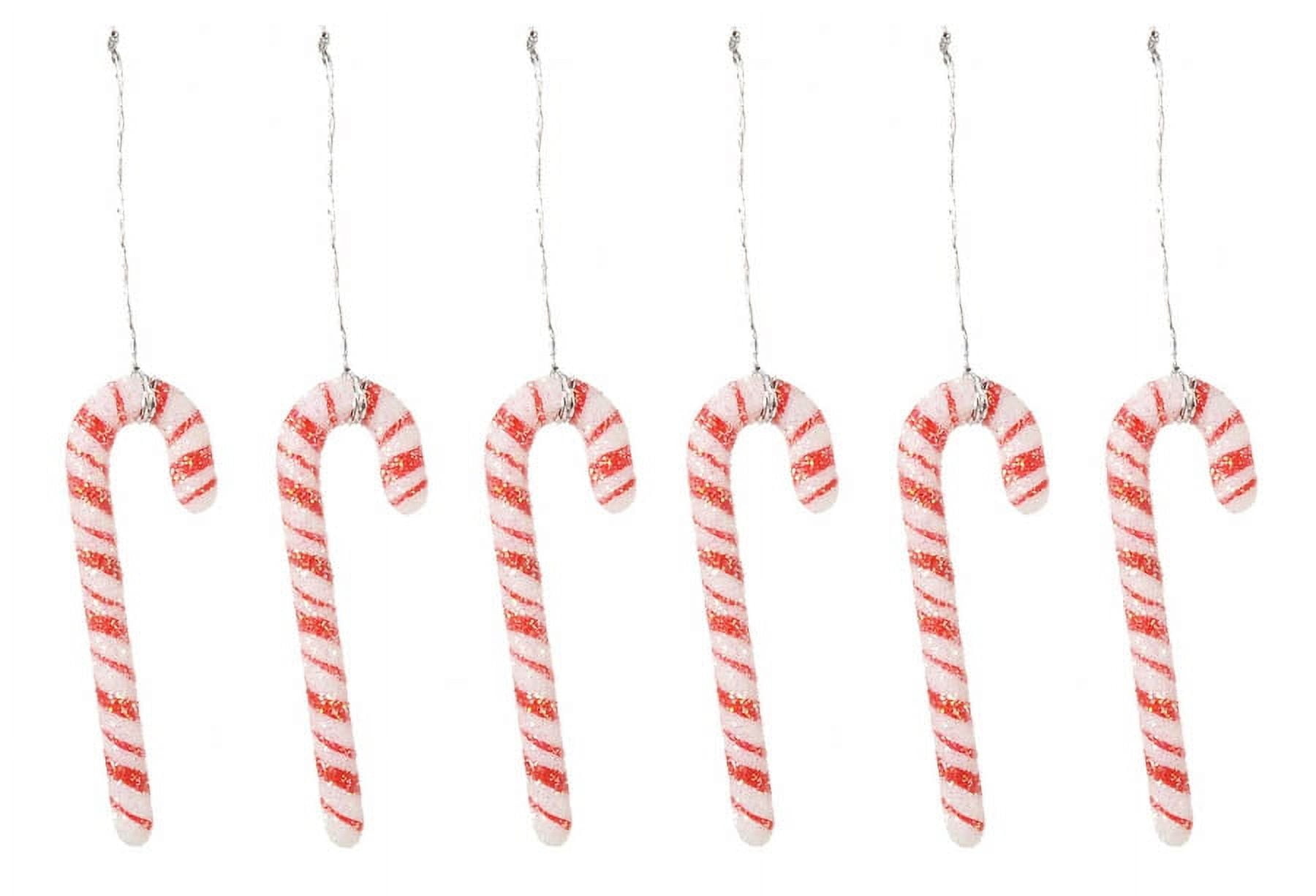 Darice Christmas Ornaments Red/White Glitter Candy Cane 2 inches, White ...