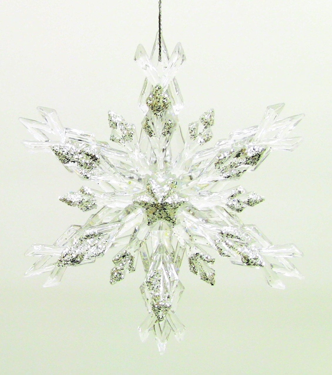 Darice Christmas Snowflake Original Glitter Ornament, White, 4X1.4 ...