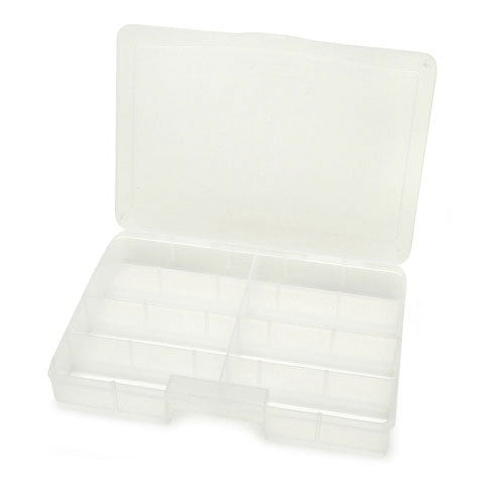 Darice Clear Plastic Deluxe 8 Compartment Bead Organizer Box, 1 Each ...
