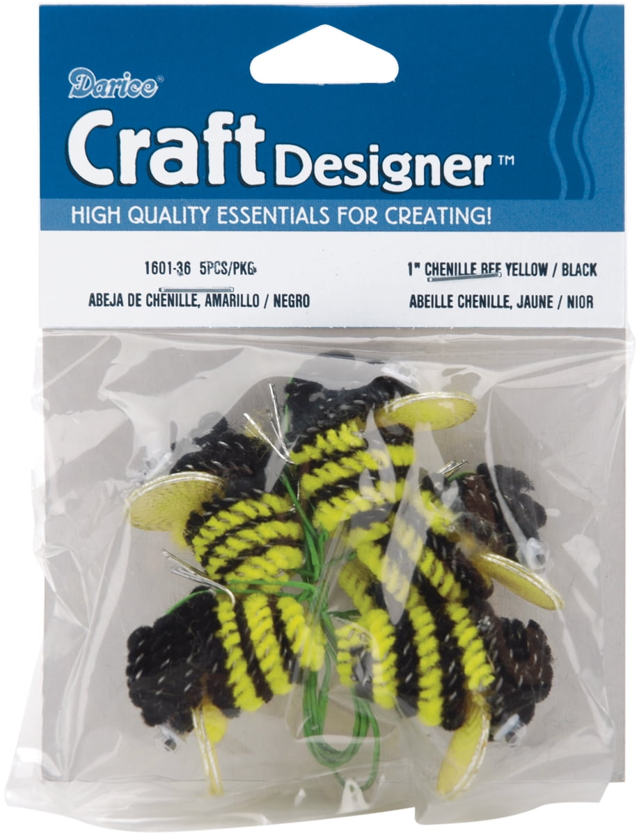 Darice Craft Designer Chenille Bees, 1 inch, 5 Pieces - Walmart.com