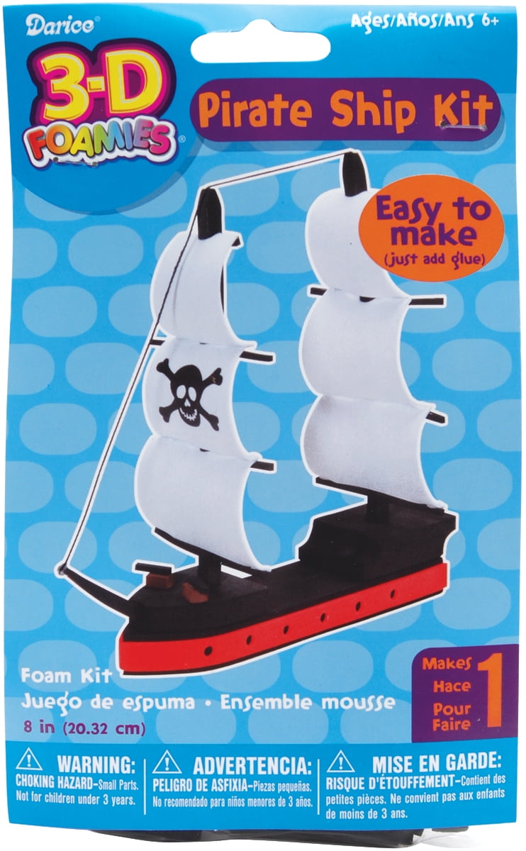 Darice Foamies Foam Kit Pirate Ship 8 Inches - Walmart.com