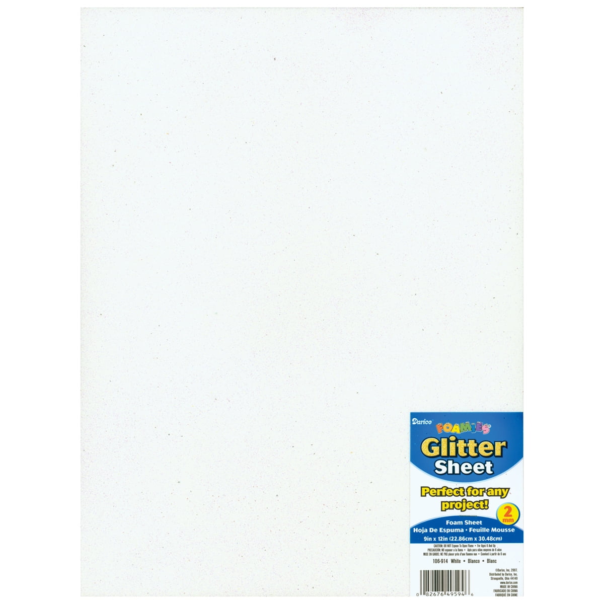 Darice Foamies Sheet 9x12 2mm Glitter Wht - Walmart.com