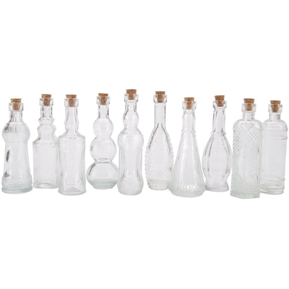 Darice Glass Bottle Clear 5 Inch,1 Pack of 70 Pieces (7 Sets of 10 ...