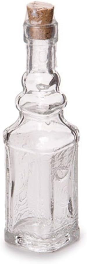 Darice Glass Bottle Square, Clear - 5 inches, 1 Pack of 6 Pieces ...
