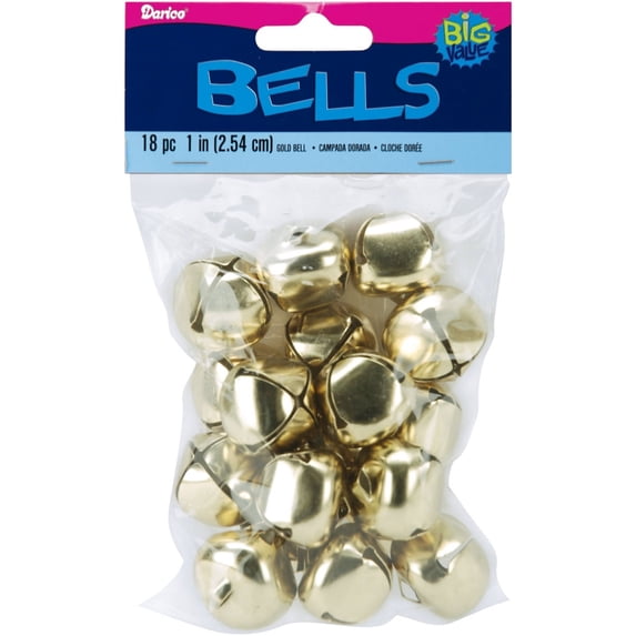 Darice 1-Inch Gold Metal Jingle Bells for Holiday Decor and Apparel ...