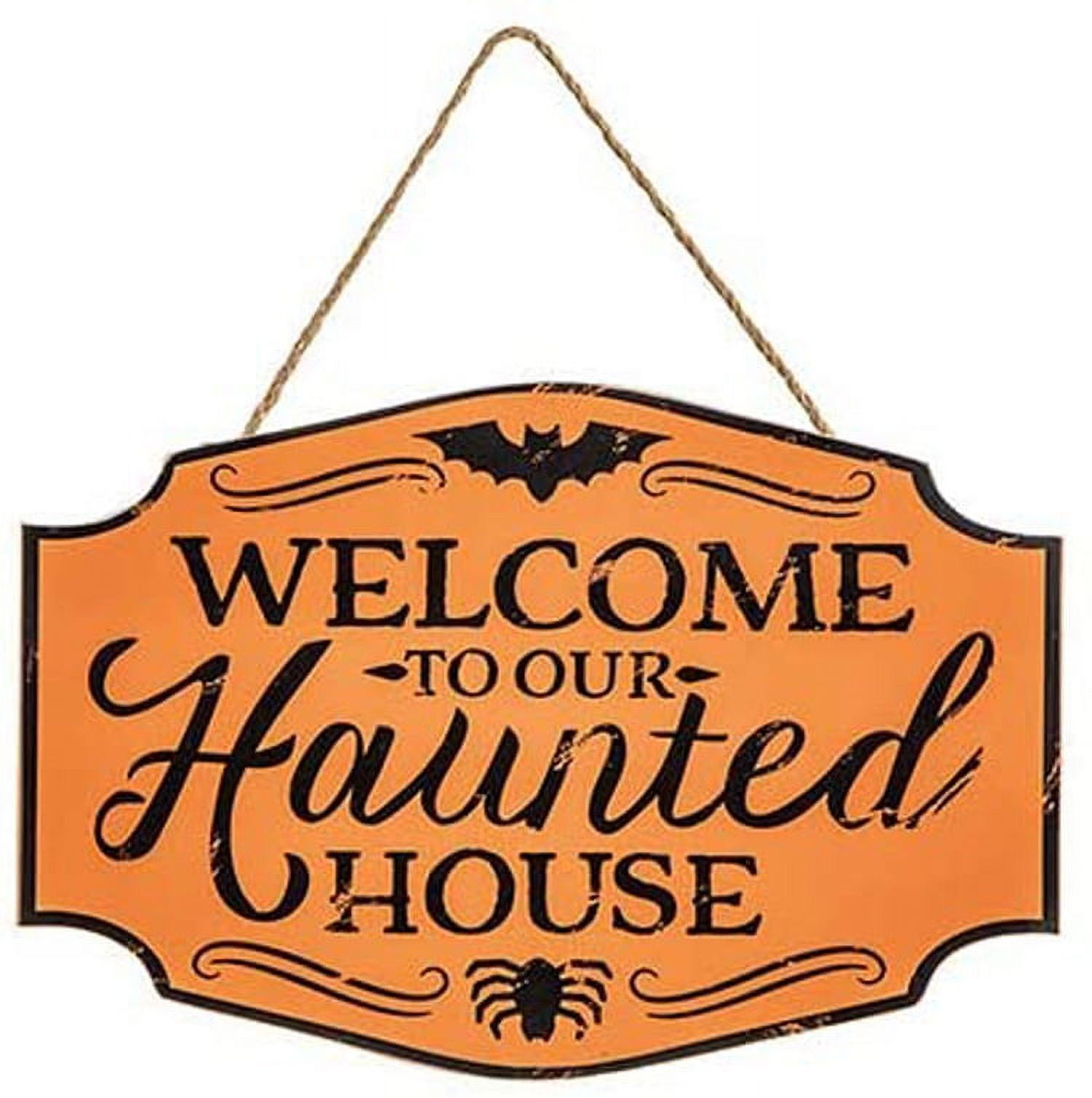 Darice Halloween Decor - Welcome Haunted House MDF Wood Wreath Sign ...