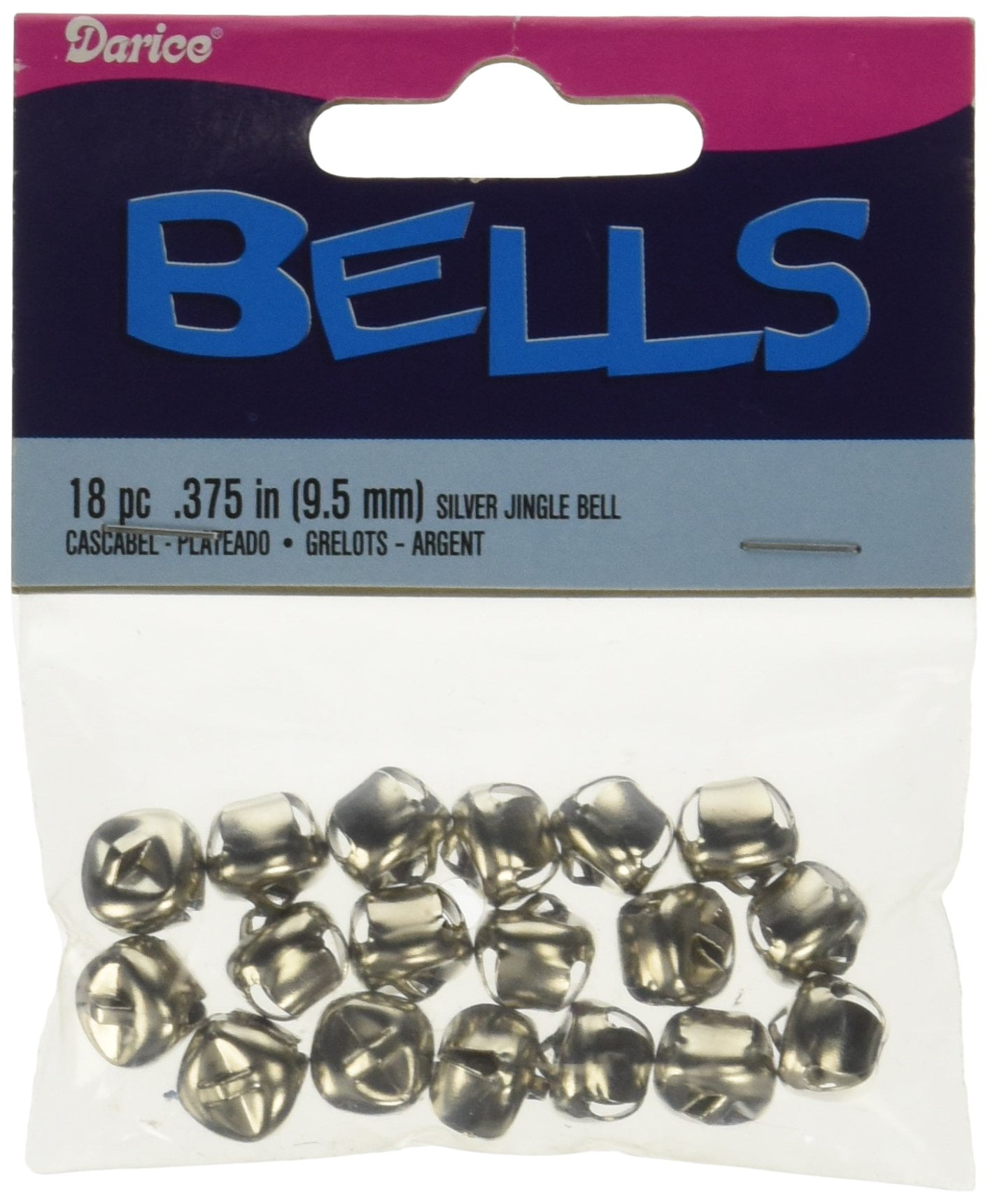 Darice Jingle Bells Silver 0.375 Inch - Walmart.com