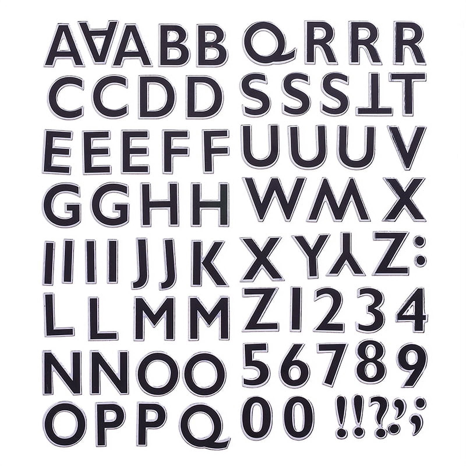 Darice Large Sans Serif Letter Stickers: Black Foil w/Outline, 78 pc ...