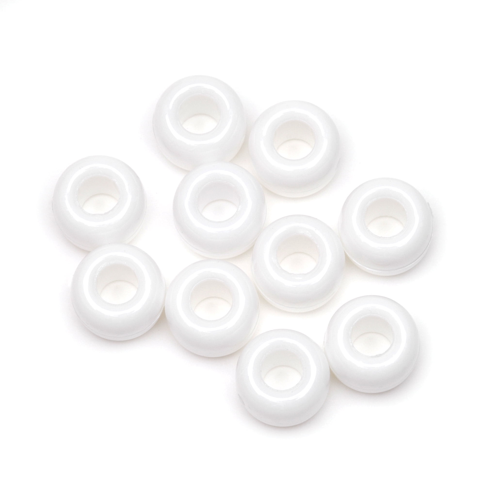 Darice Opaque White Plastic Pony Beads, 9mm, 1000 pieces - Walmart.com