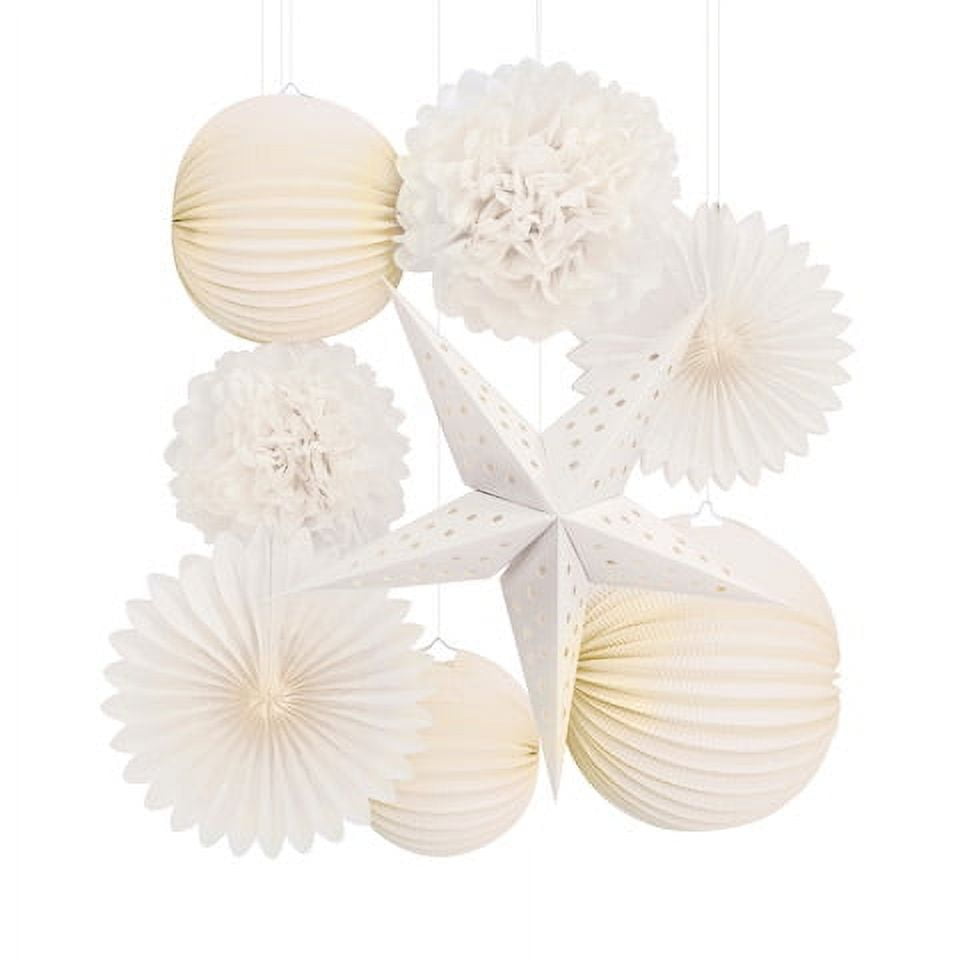 Darice Paper Party Decorations Kit, White, 8pcs - Walmart.com