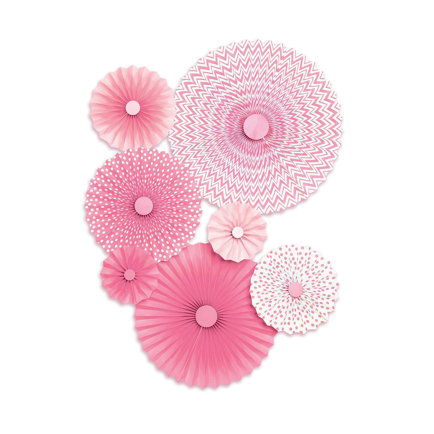 Darice Pink Paper Rosettes Kit, Assorted Sizes & Patterns, 7pcs ...