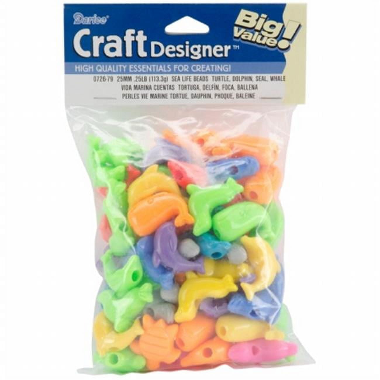 Darice Plastic Novelty Beads-Sea Life Shapes-Bright Colors (0726-79 ...