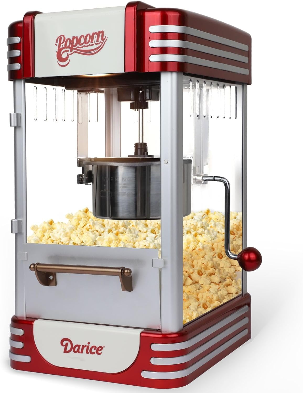 Darice Popcorn Machine Retro Popcorn Maker with Measuring Cups Non-Slip ...