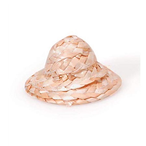 Round Top Straw Hat 2"-Natural - Walmart.com