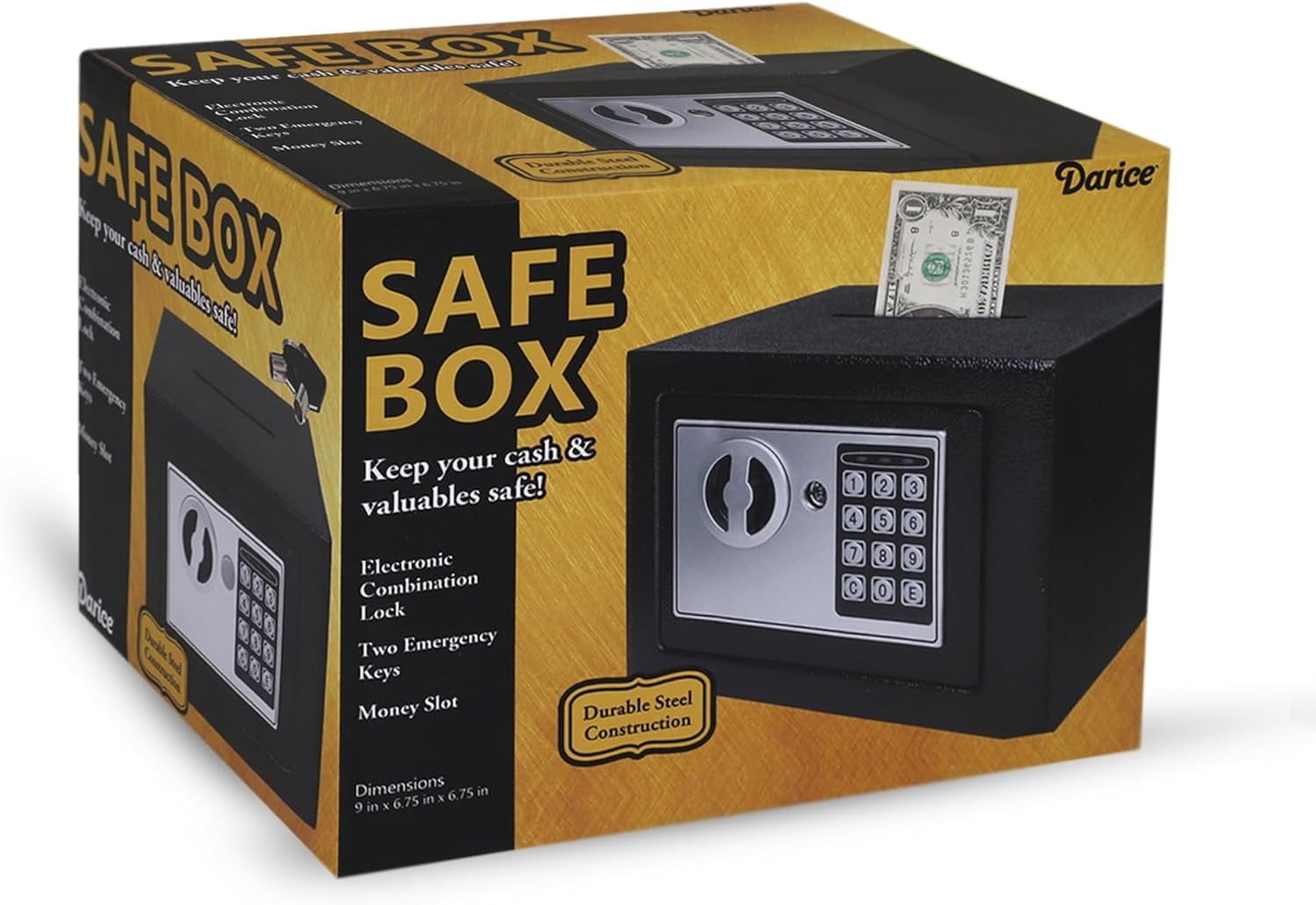 Darice Safe Box for Money Safe with Electronic Combination Lock and ...