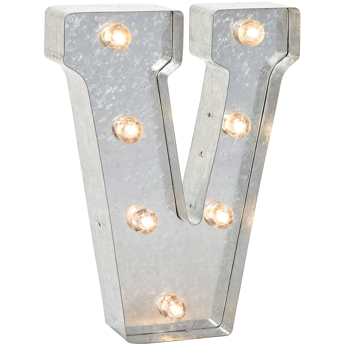 Darice Silver Light Up Marquee Letter V, 9.875 inches - Walmart.com