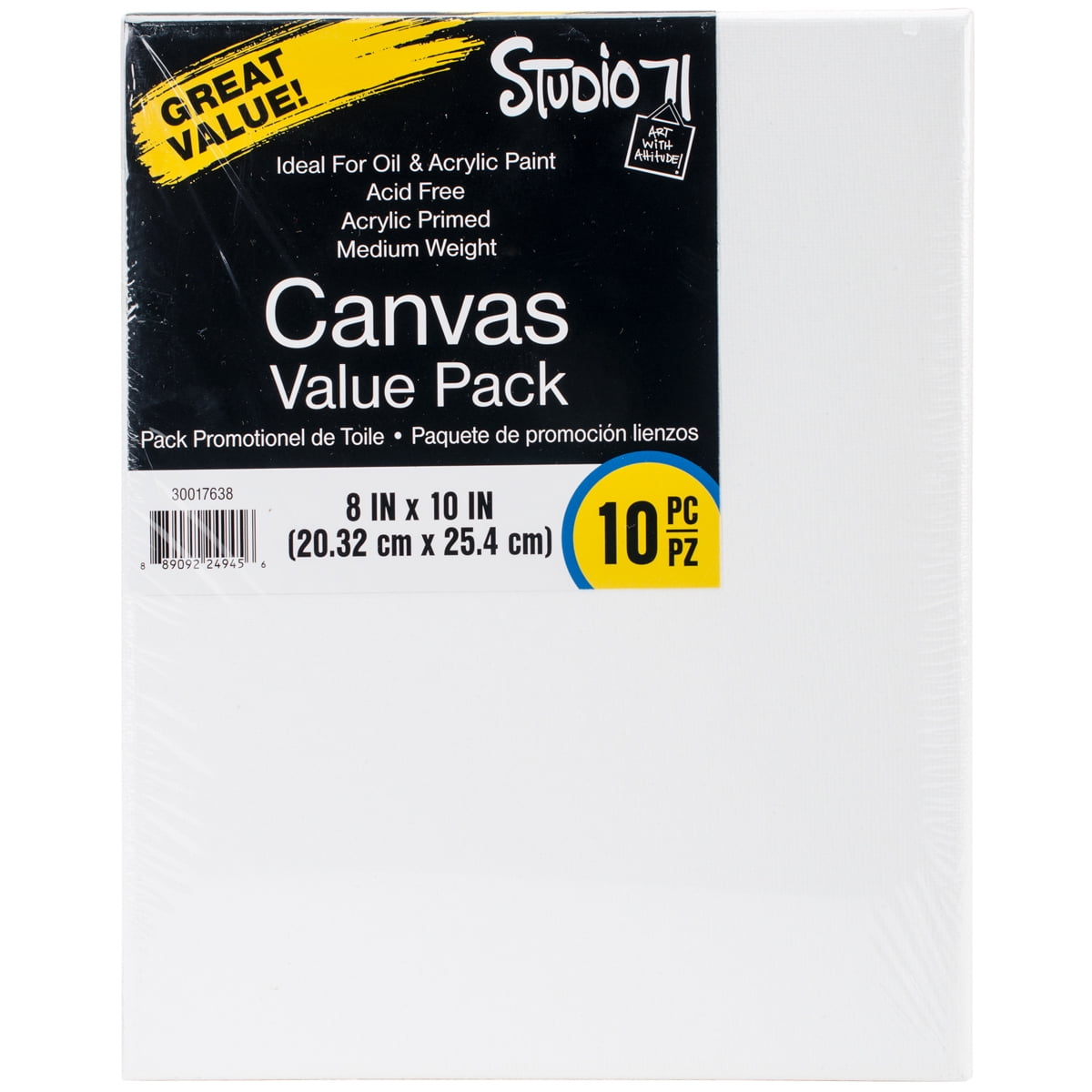 Darice Stretched Canvas Value Pack, 8 x 10 inches, 10 Pack - Walmart.com