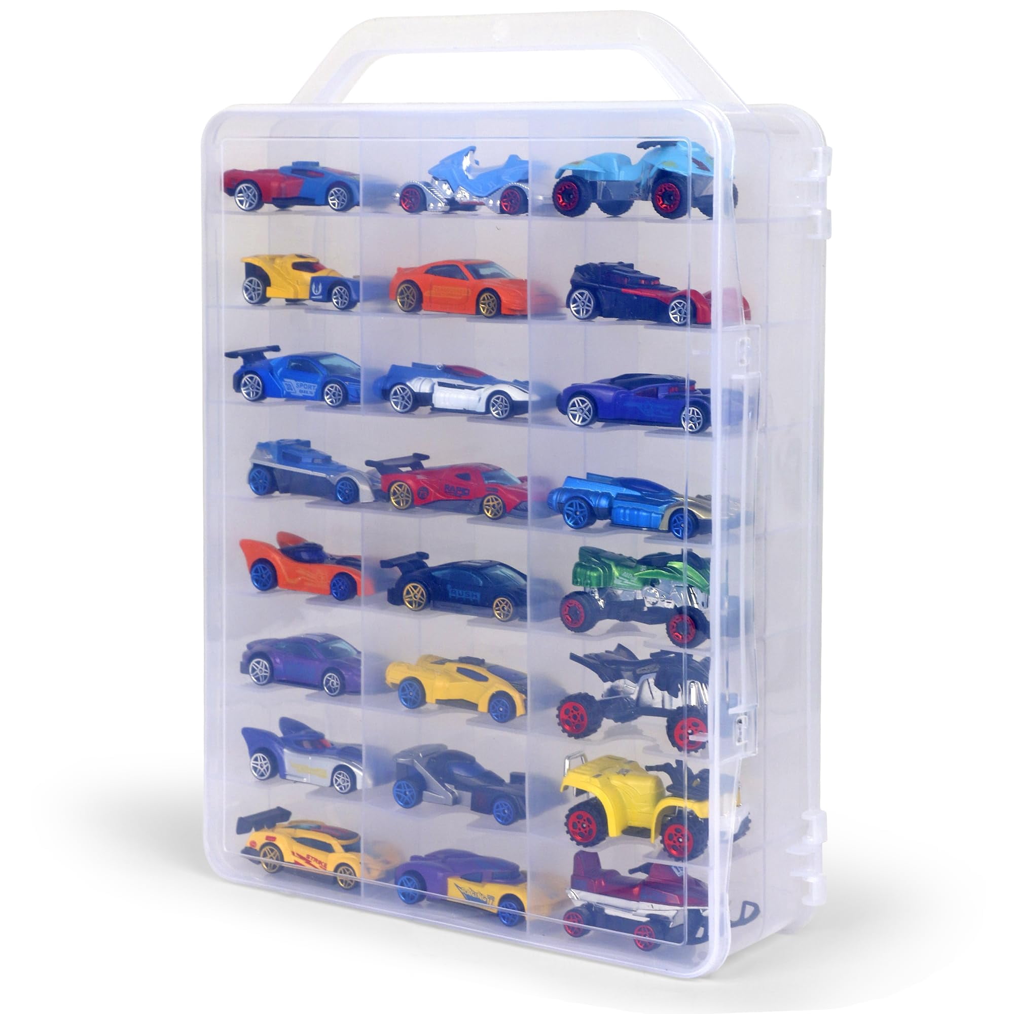 Darice Double Sided Toy Car Organizer for 48 Hot Wheels, Matchbox Cars ...