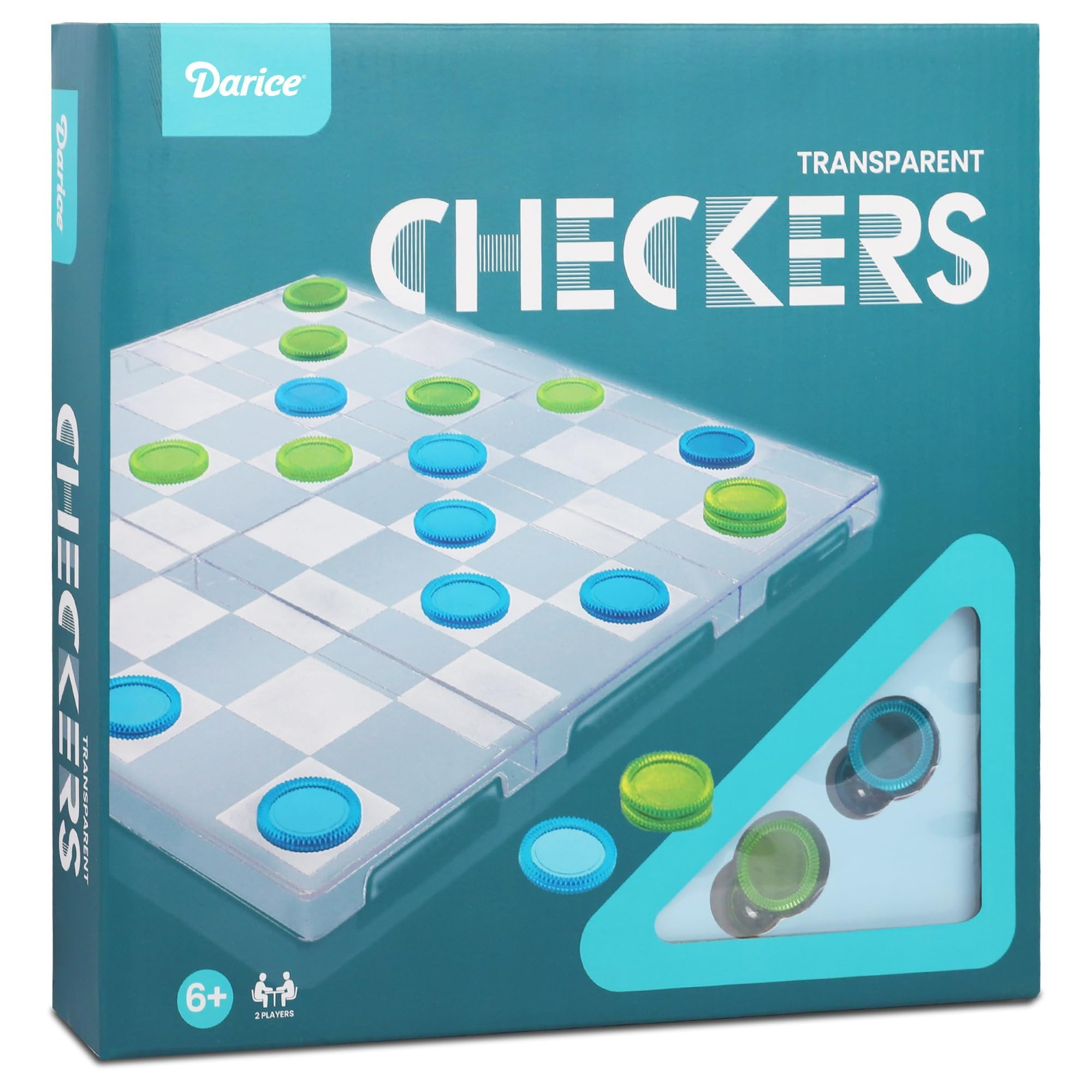 Darice Transparant Checkers Board Game for Kids - Fun Checker Board ...