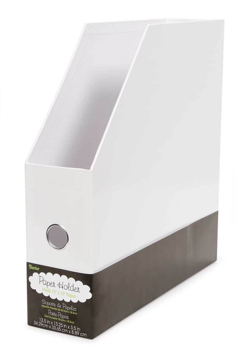 Darice Vertical Paper Holder, White, 13.5 X 13.25 X 3.5 Inches ...