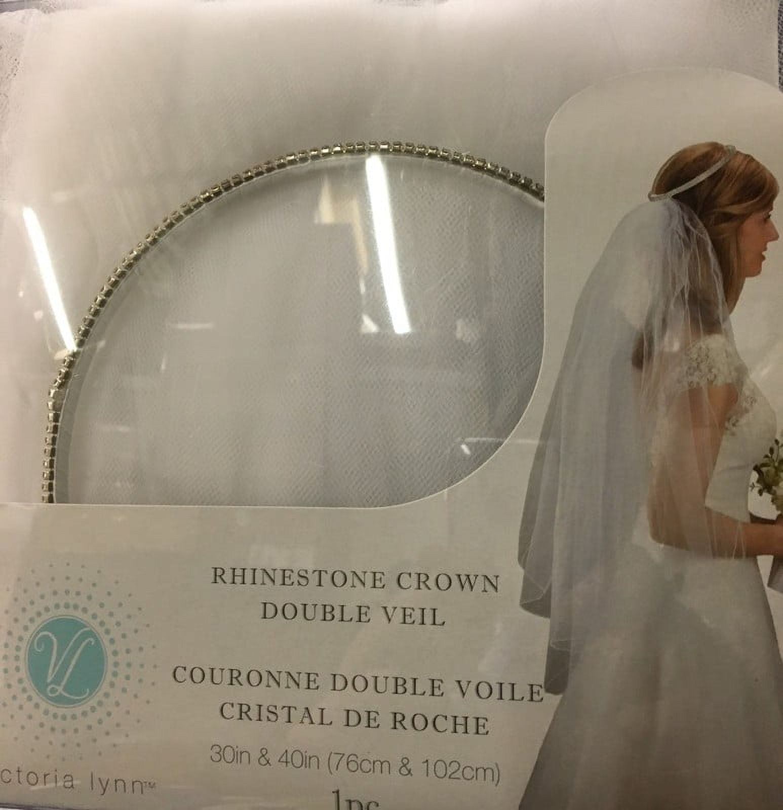 Darice Victoria Lynn Rhinestone Halo Veil DBL Layer White - Walmart.com