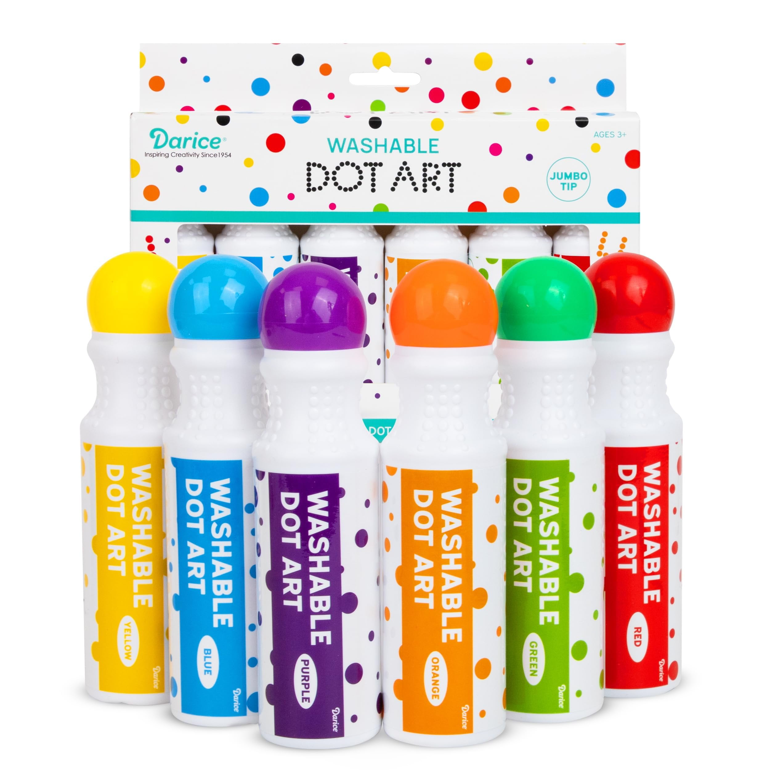 Darice Washable Dot Markers for Kids - 6 2oz Washable Bingo Daubers ...