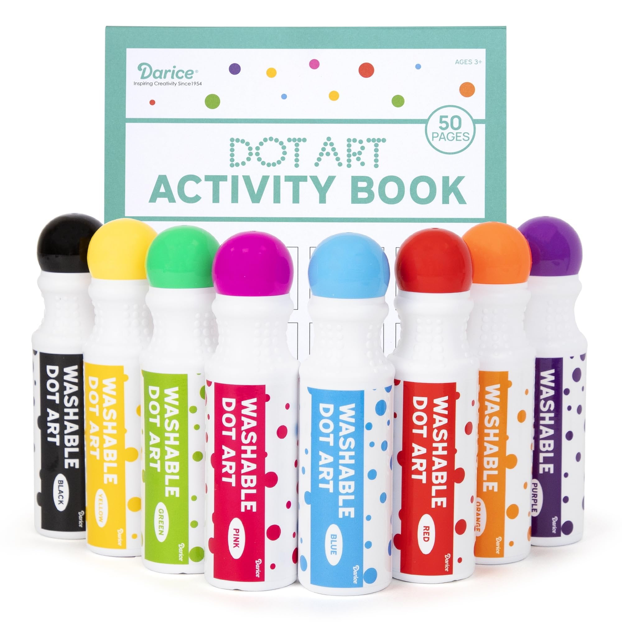 Darice Washable Dot Markers for Kids - 8 Washable Bingo Daubers and 50 ...