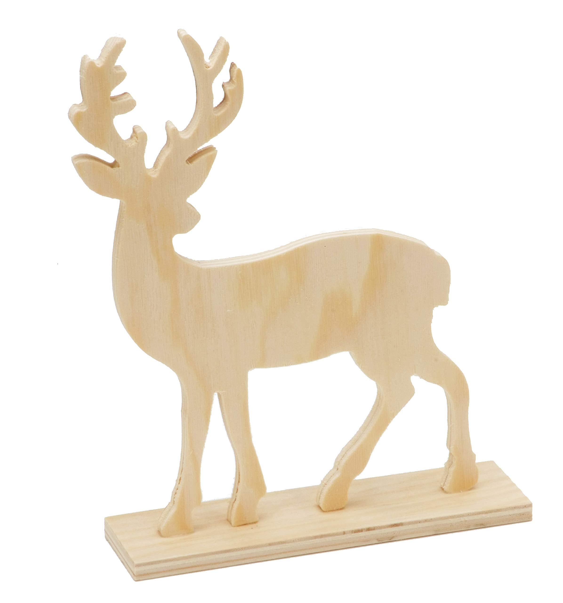 Darice Table Top Unfinished Wood Deer, Multi - Walmart.com