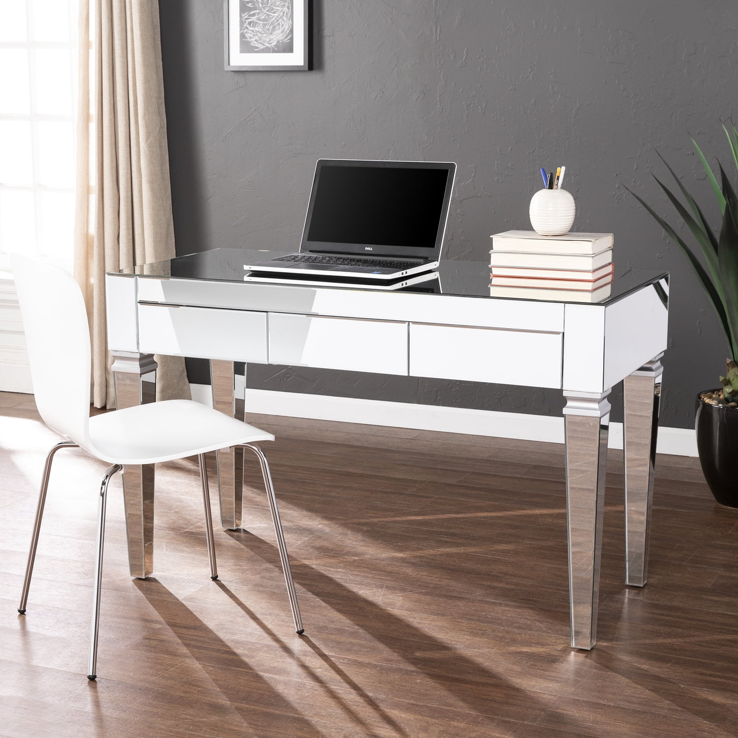 SEI Darien Mirrored Desk - Glam - Silver - Walmart.com