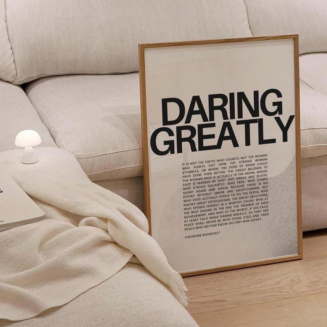 Daring Greatly, Feminist Print, Female Empowerment, Feminine Decor ...