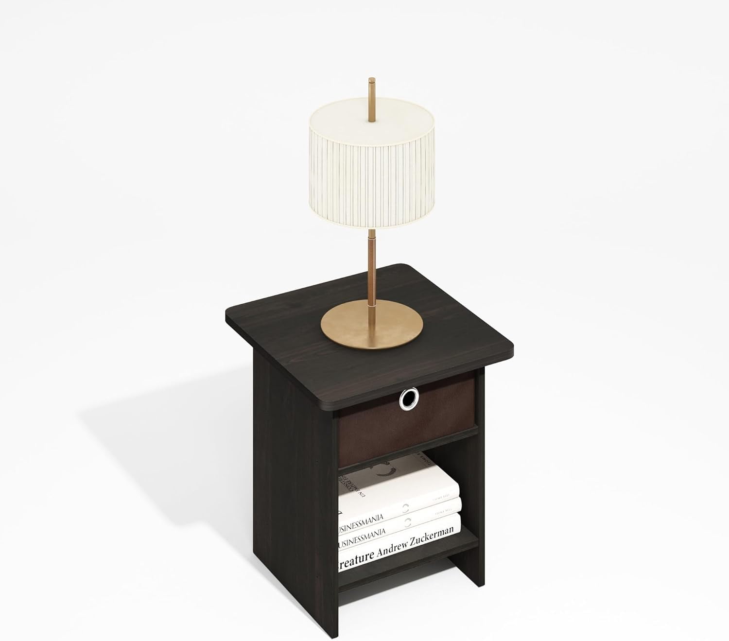 Dario End Table, Side Table, Storage Shelf with Bin Drawer, Black ...