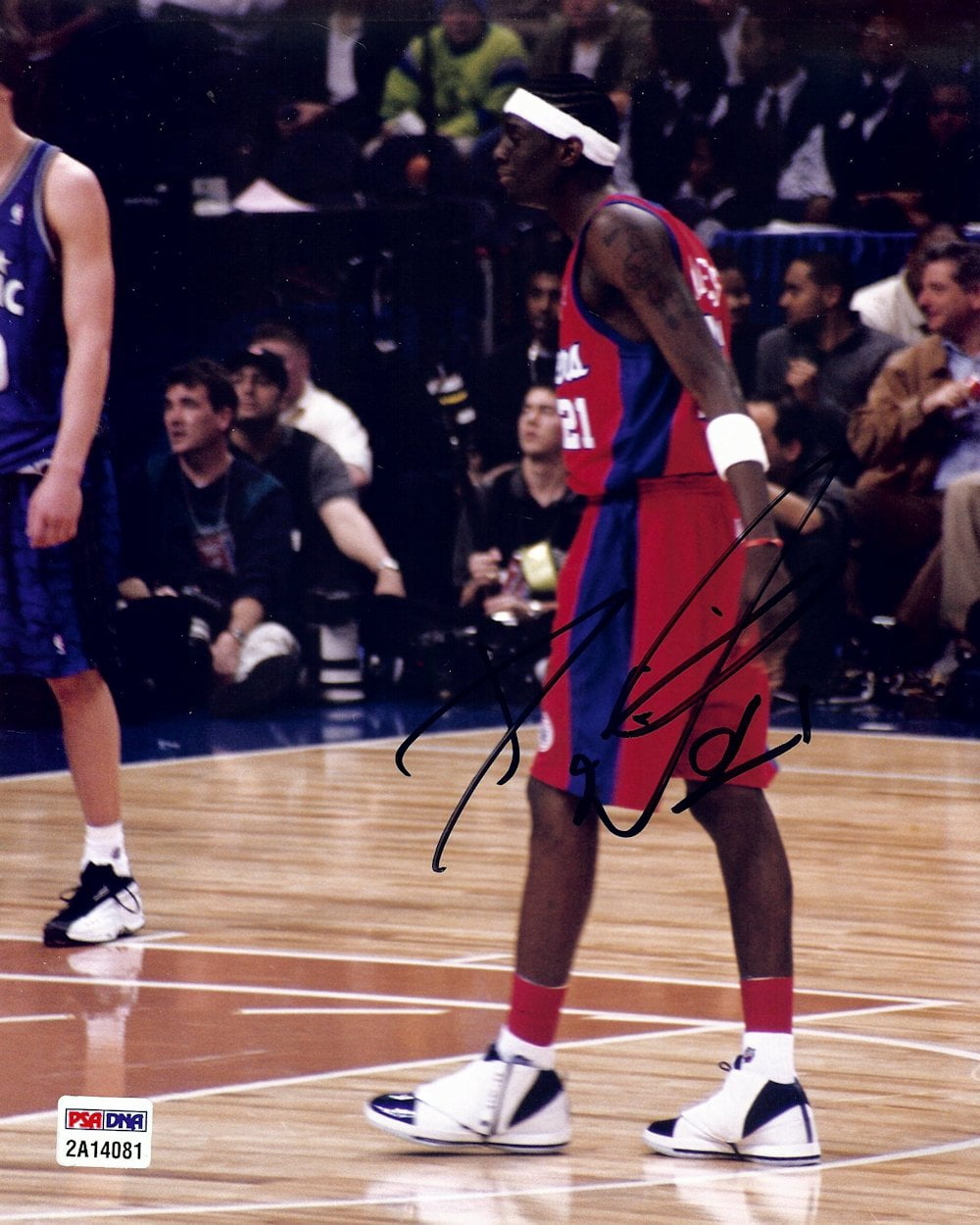 Darius Miles Signed Autographed 8X10 Photo On Court vs. Magic PSA ...