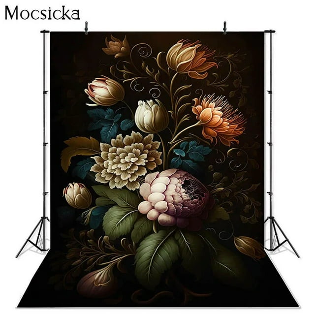 Dark Abstract Floral Photography Background Adult Art Portrait Backdrop ...