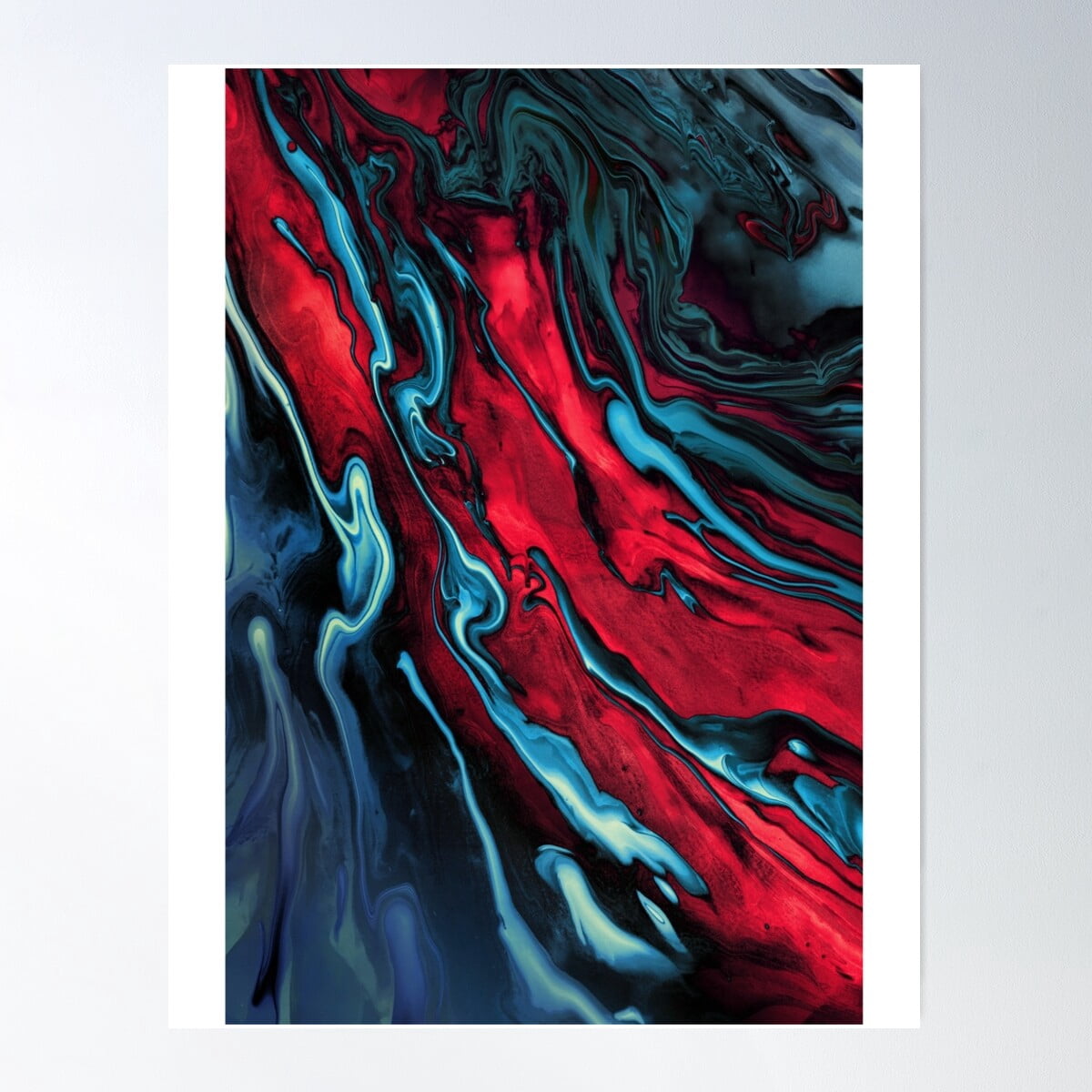 Dark Abstract Red And Blue Colorful Waves Design Water Colors Art ...