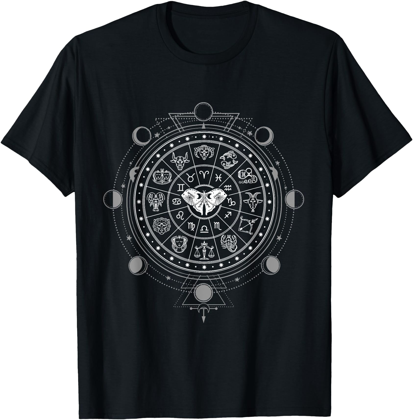 Dark Academia Aesthetic Astrology Luna Moth Moon Zodiac Unisex T-Shirt ...
