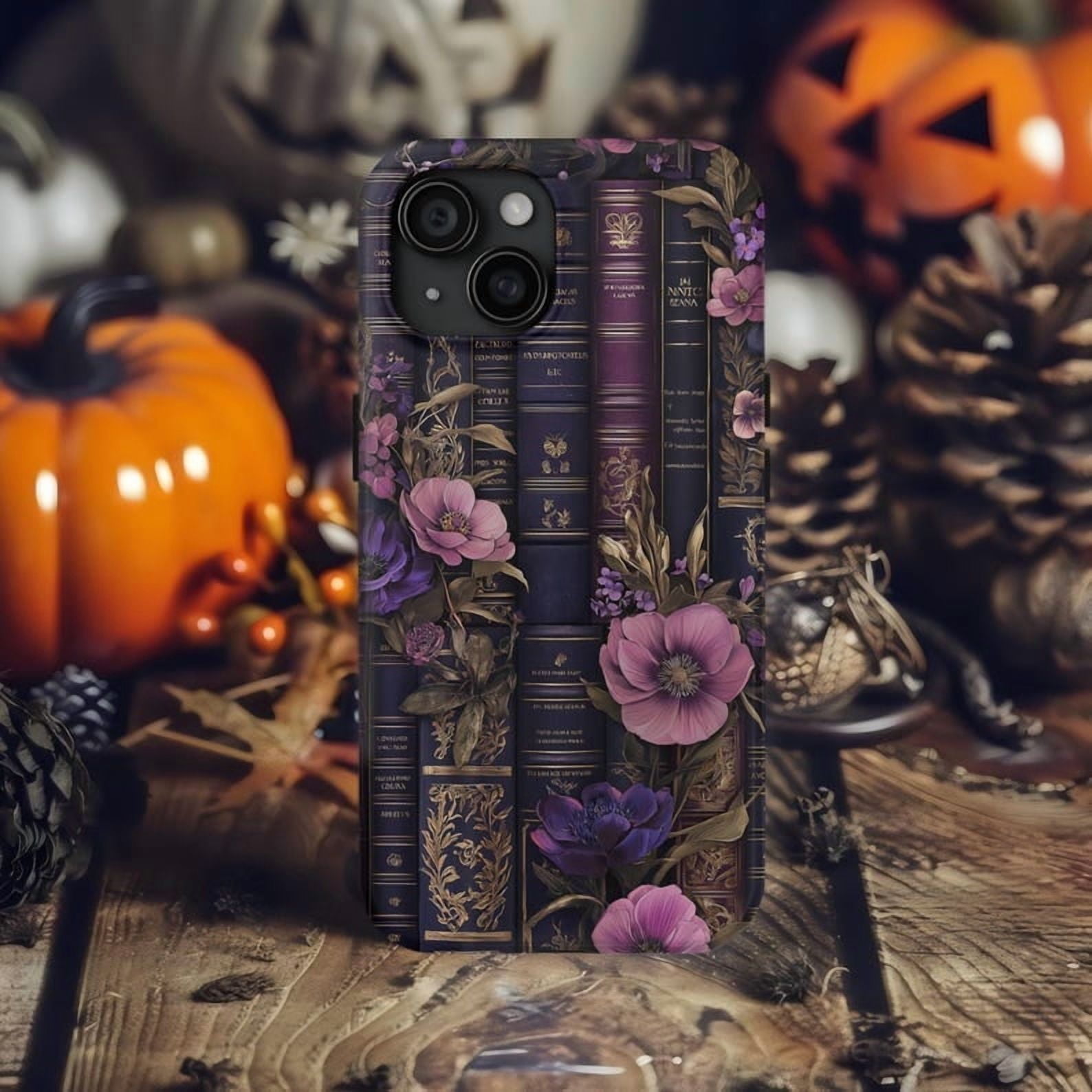 Dark Academia Bookshelf Moody Floral Library Reading Lover A437 ...